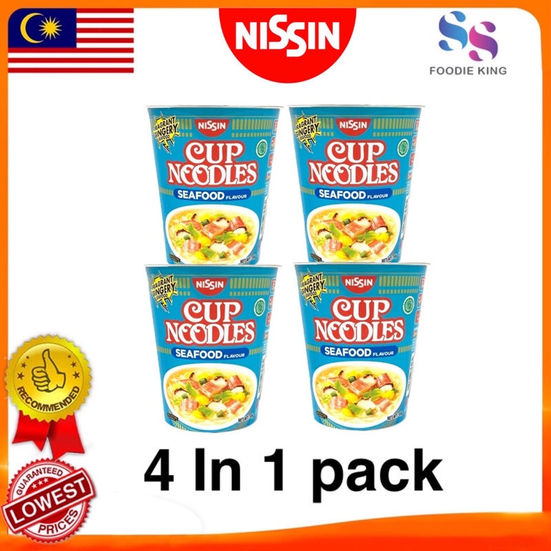 Nissin Cup Noodles (Bundle of 4) - Seafood [HALAL] | Shopee Malaysia