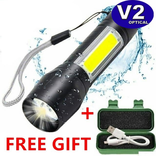 (STRAP) Led Light Zoomable LED Flashlight Lamp USB Charging ...