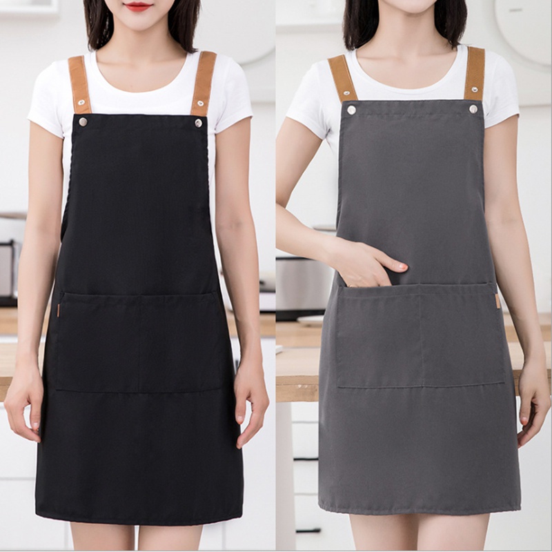 Home adjustable canvas apron professional coffee shop overalls kitchen ...