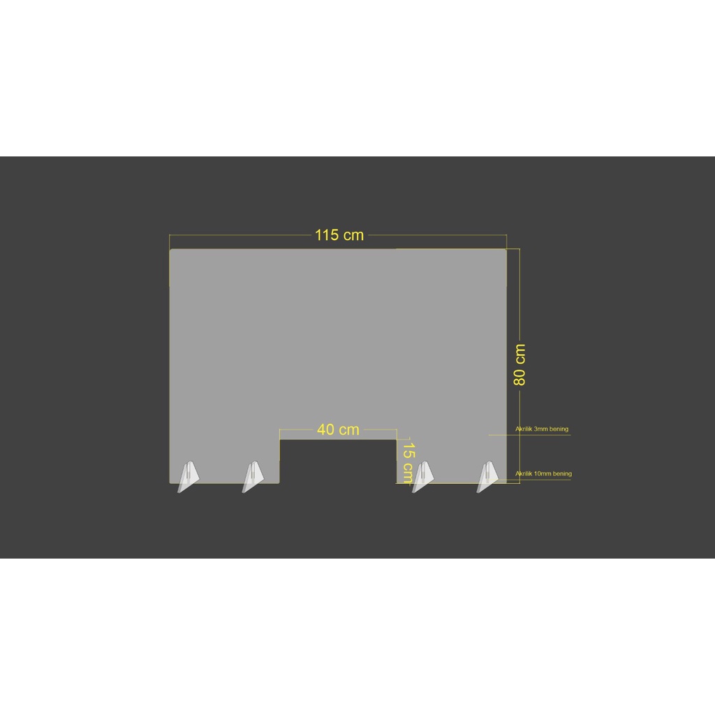 Acrylic Divider / Divider / Cashier Desk Partition 115x80cm 3MM ...