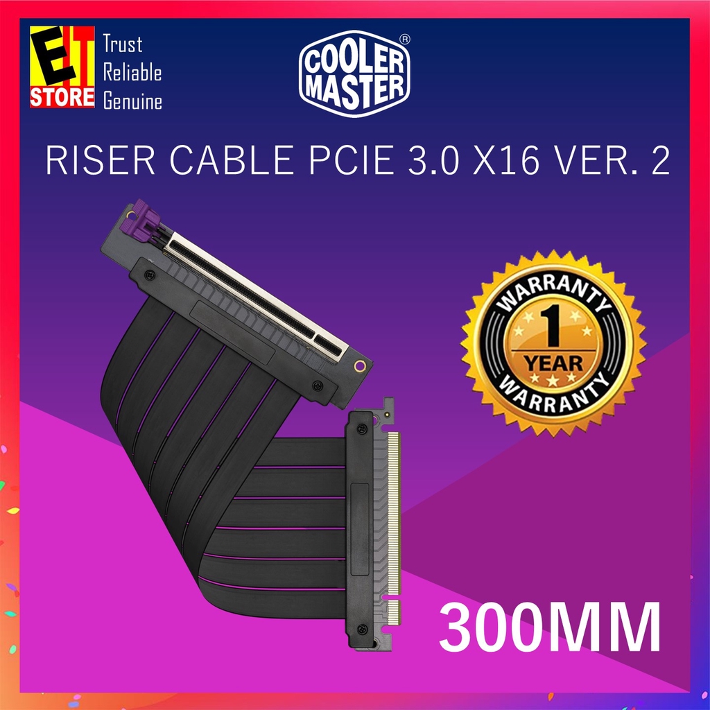 COOLER MASTER RISER CABLE PCIE 3.0 X16 VER. 2 (300MM) MCA-U000C-KPCI30 ...
