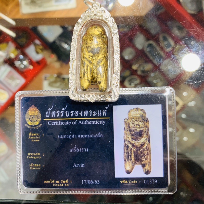 Lanna Lucky Golden Cicada {Small Medium Size} [Holy Relic Fabric] Gold ...