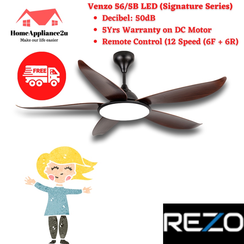 Rezo Ceiling Fan 风扇 Kipas Siling Remote Venzo 56/5B LED Remote Control ...