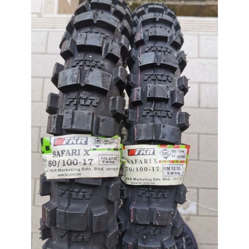 FKR TYRE TAYAR 17 SAFARI X(MOTO CROSS) 80/100-17=70/100x17 TAYAR 90 ...