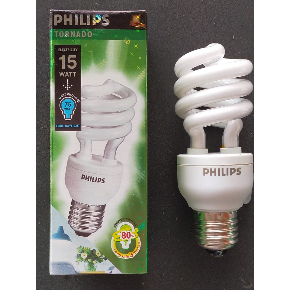 Philips TORNADO 15W Cool Daylight E27 Energy saver compact fluorescent ...