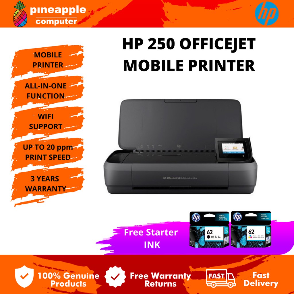 HP OfficeJet 250 Mobile All-in-One Printer A4 Color Ink Printer for ...