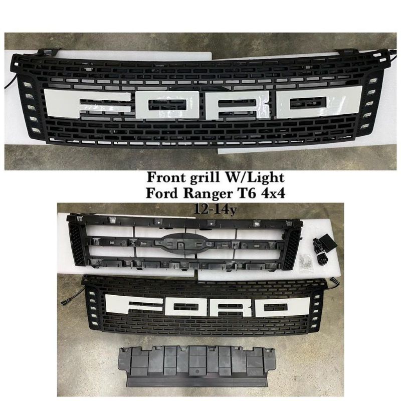 Ford Ranger T6 With LED LAMP LIGHT Front Grill 2012 2013 2014 Matte ...
