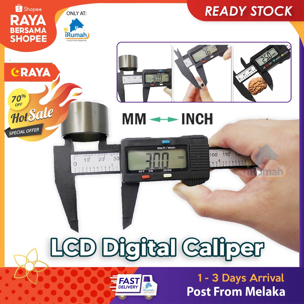 Elektronik Digital Caliper Measurement Tool LCD Alat Ukur 卡尺 Pengukur ...