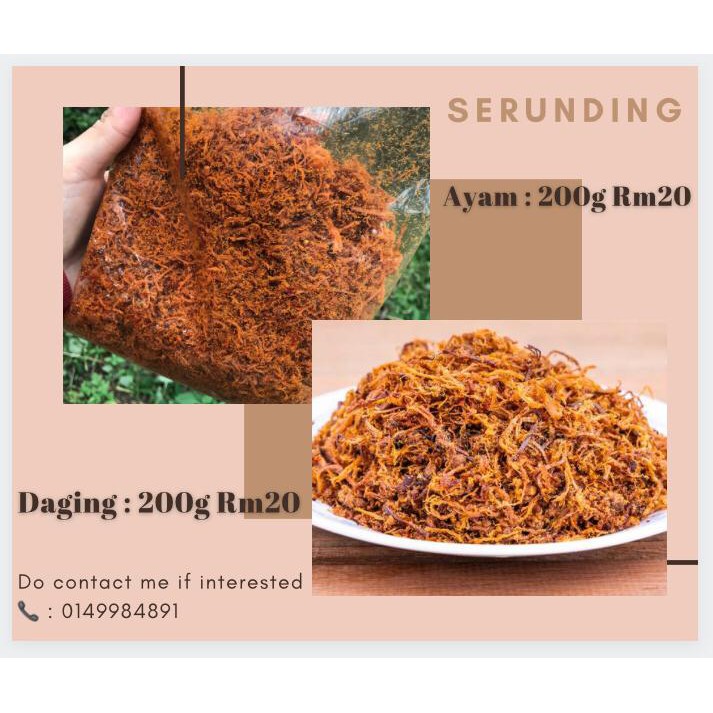 Serunding ayam dan daging | Shopee Malaysia