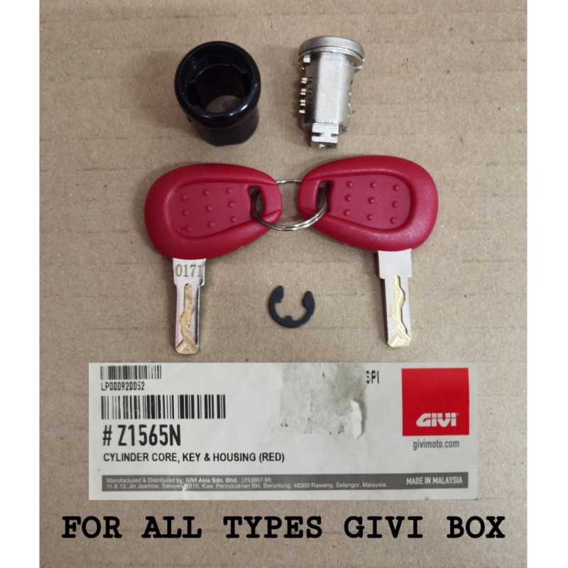 GIVI BOX KEY & HOUSING(RED), BLACK CYLINDER CORE(#Z1565N) | Shopee Malaysia