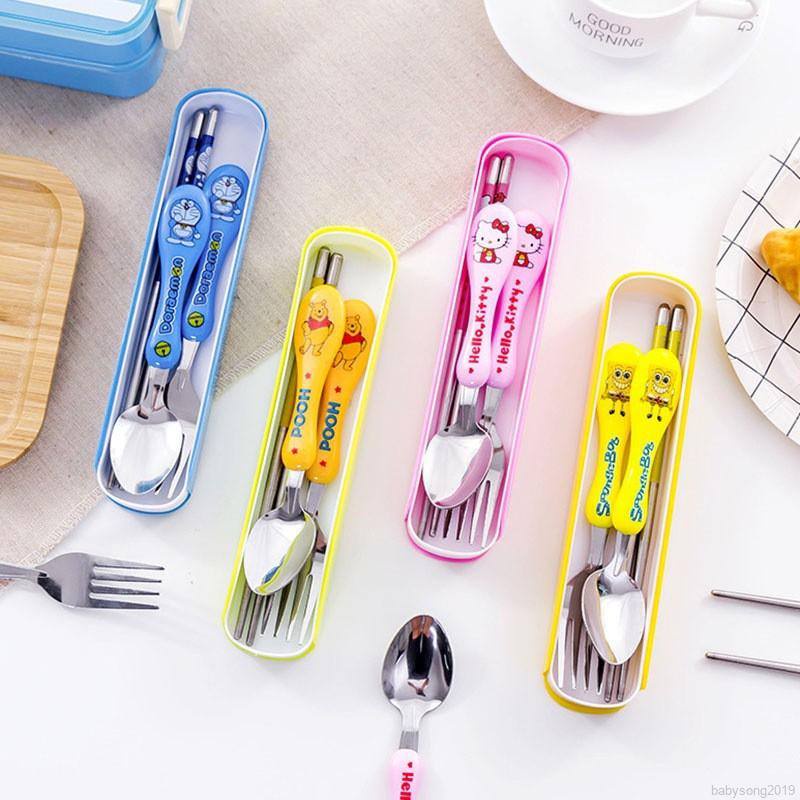 Kitchome Shop Kids Dinner Spoon & Fork Chop Stick Dinnerware Set Winnie ...