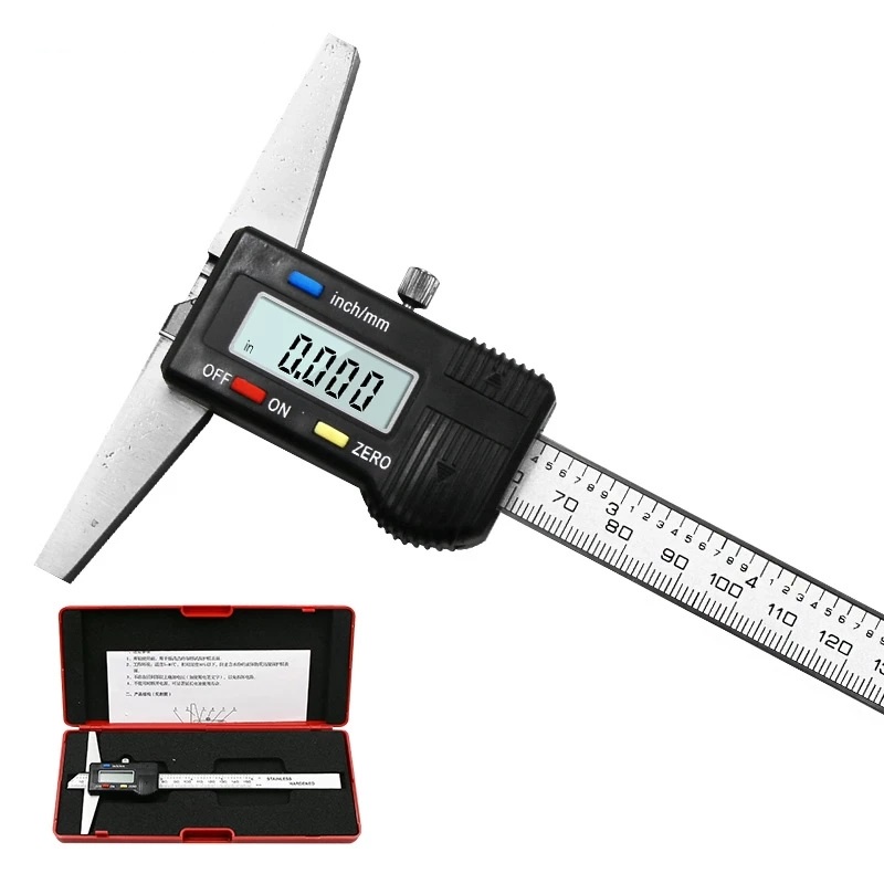 0-150mm / 6 Inches Metric Imperial Digital Depth Vernier Caliper Micrometer Stainless Steel ...