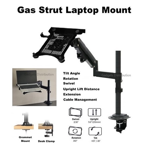 SM P36-1G1T Single Gas Strut Arm Brateck NB Laptop Tray Arm Monitor TV ...