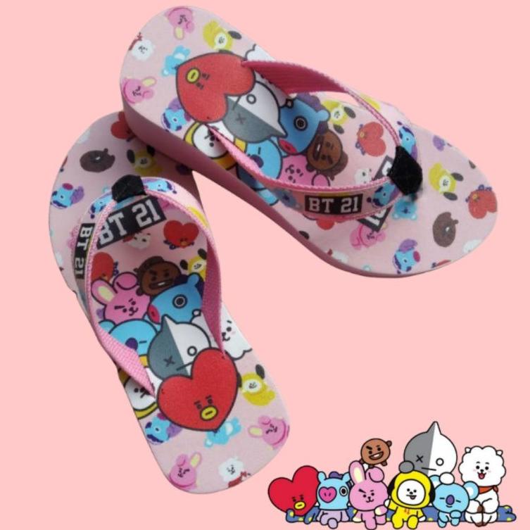 [Product 7e7oa] BTS Character Sandals | Wedges Anak Katakter BT21 (Wgs ...