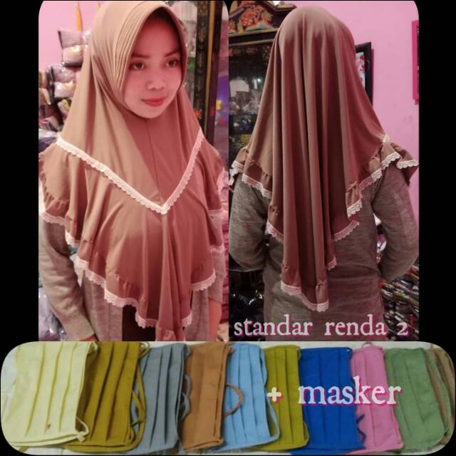 Standart Lace Free Mask / Hijab Niqab / Hijab Mask / Hijab Anti Corona ...