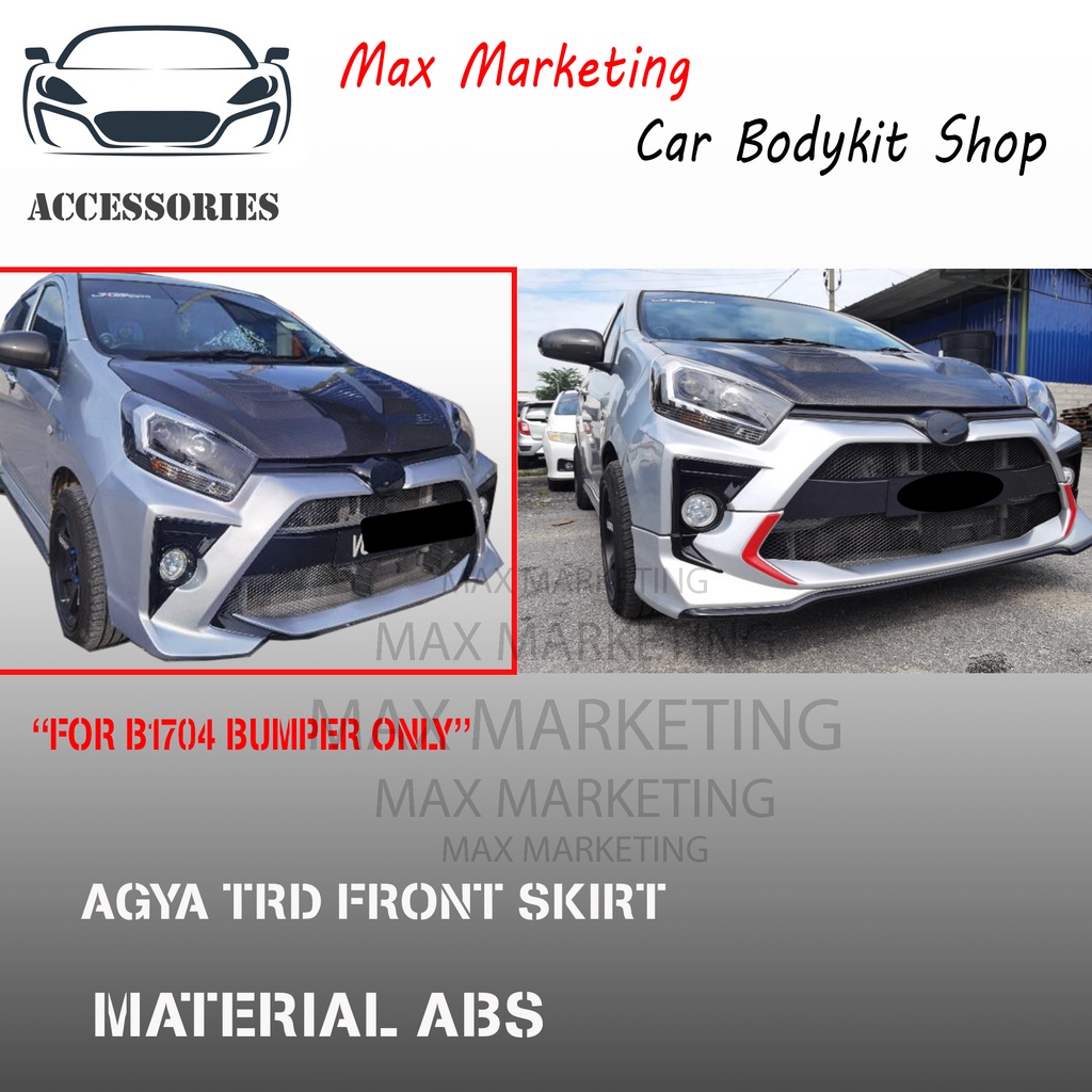 AGYA TRD FRONT SKIRT ABS "FOR B1704 BUMPER" | Shopee Malaysia