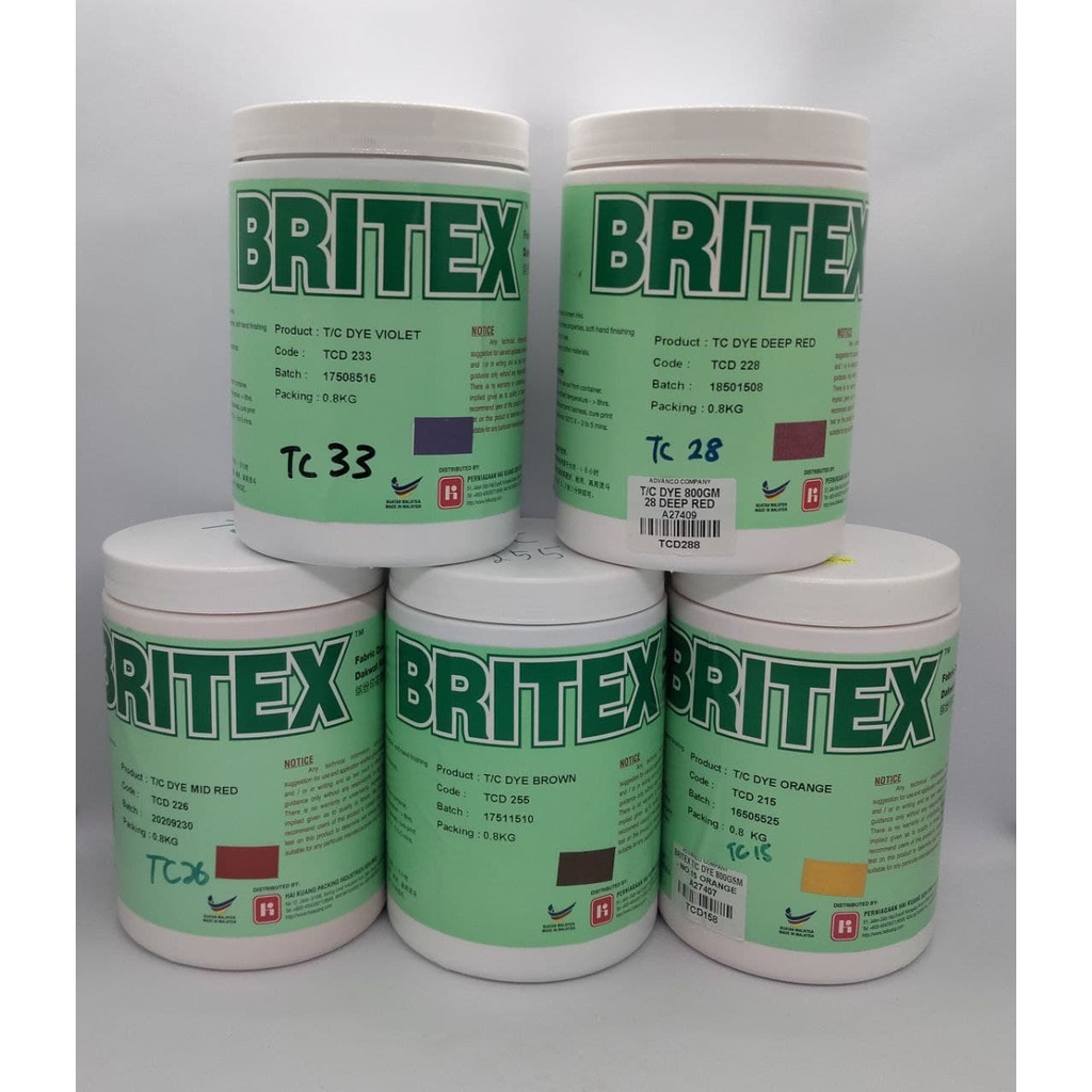 BRITEX T/C DYE 800GM FOR TEXTILE (READY STOCK) | Shopee Malaysia