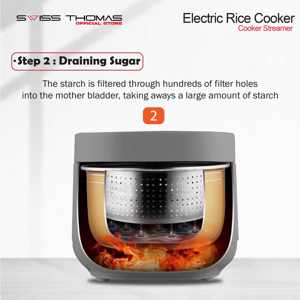 SwissThomas Electric Rice Cooker Multifunction Low Sugar Technology ...