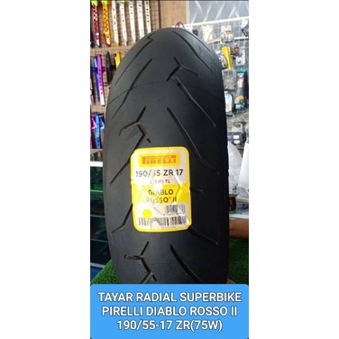 TAYAR RADIAL PIRELLI DIABLO ROSSO II 190/55-17 ZR,180/55-17 ZR,160/60 ...