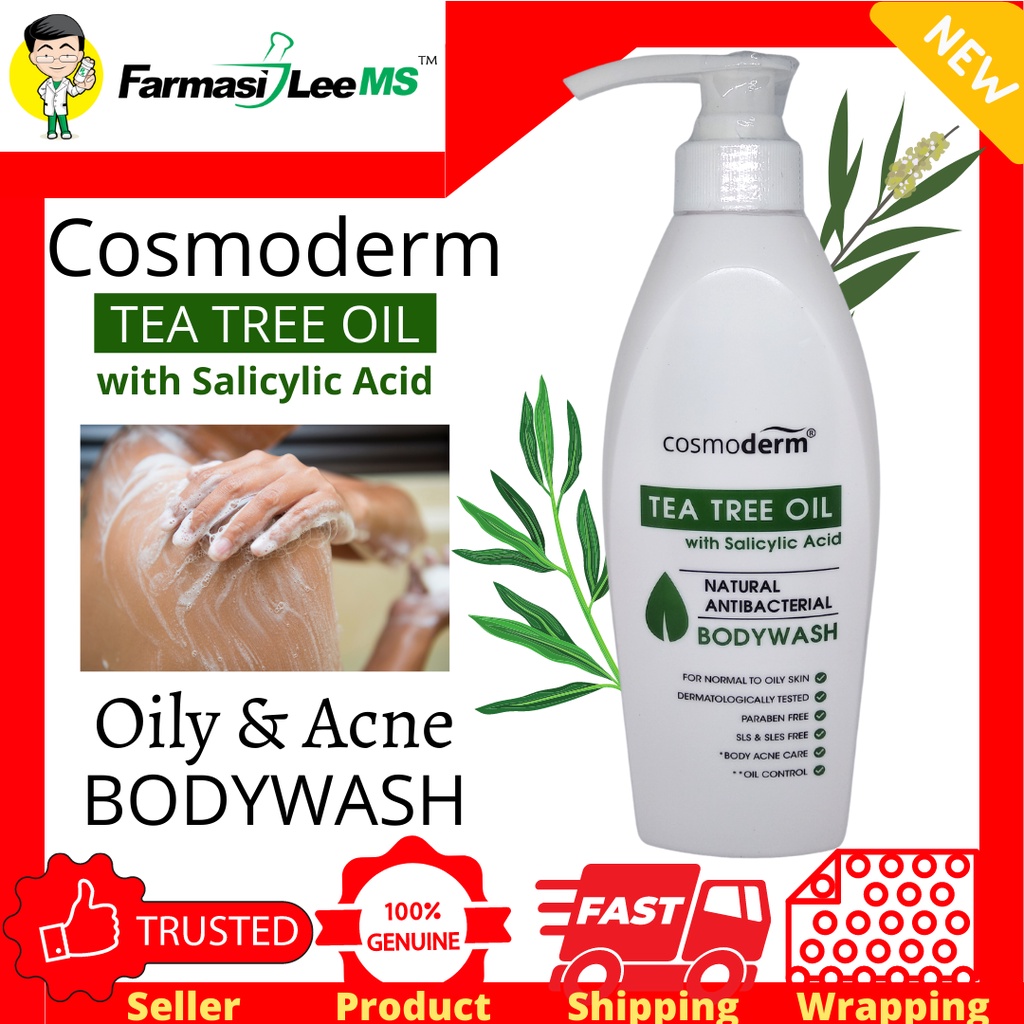 Cosmoderm Tea Tree Oil with Salicylic Acid Body Wash 500ml (Exp 01/2027 ...