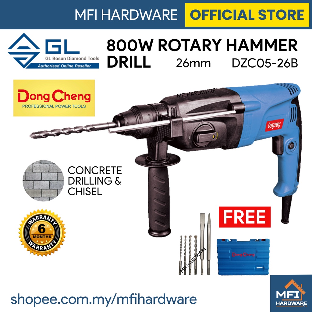 DONGCHENG 800W ELECTRIC ROTARY HAMMER DZC05-26B | Shopee Malaysia