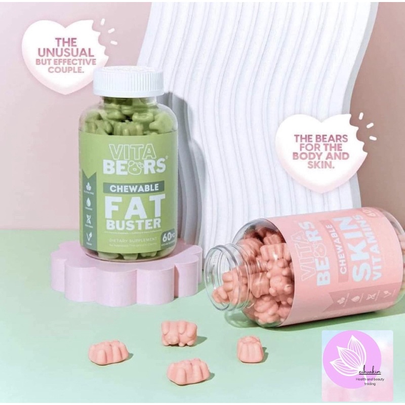 Vitabears Gummies Detox Hair Vitamins Collagen Glutathione Apple Cider ...