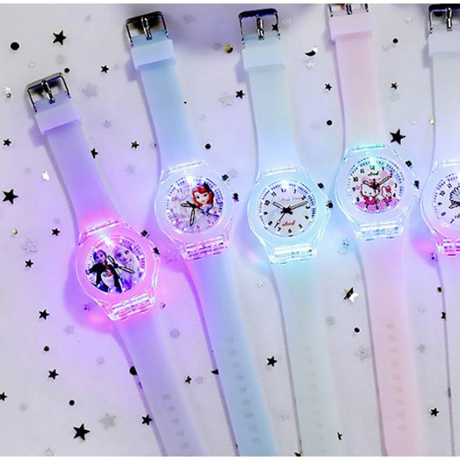 Watch003 READY STOCK Elsa Watch Kid Watch With Light Watch Frozen Jam ...