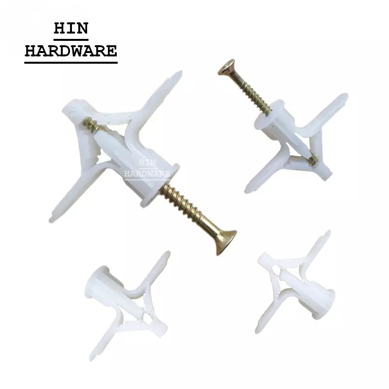 HIN PVC Partition Wall Plug Butterfly Wall Plug Nylon Toggle For ...
