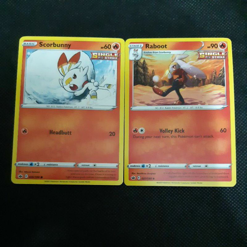 Pokemon Card TCG: Chilling Reign: Grookey / Thwackey / Scorbunny ...