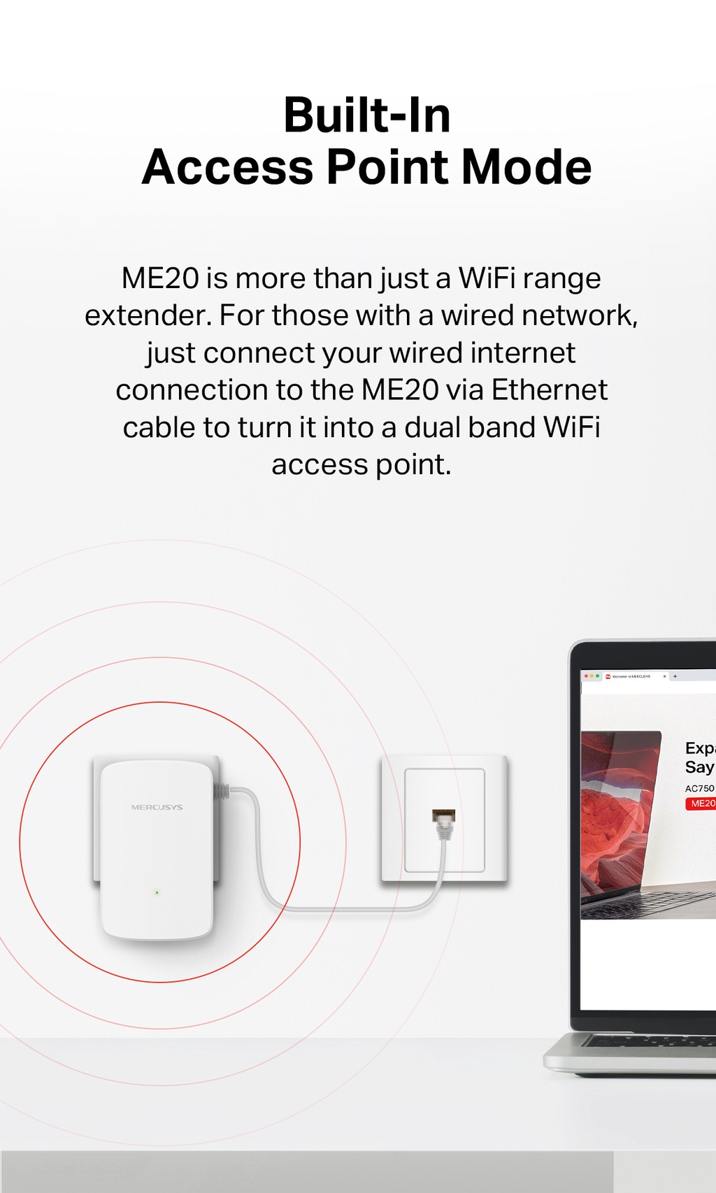 Mercusys (By TP-Link) ME20 AC750 Dual Band 5GHz+2.4GHz Wireless WiFi ...