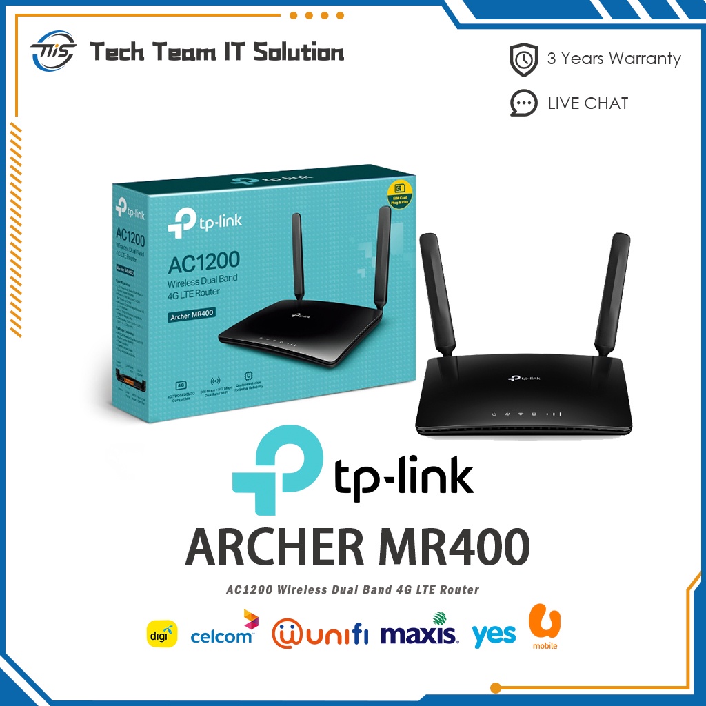 TP-Link Archer MR400 (AC1200 Wireless Dual Band 4G LTE Router) | Shopee ...