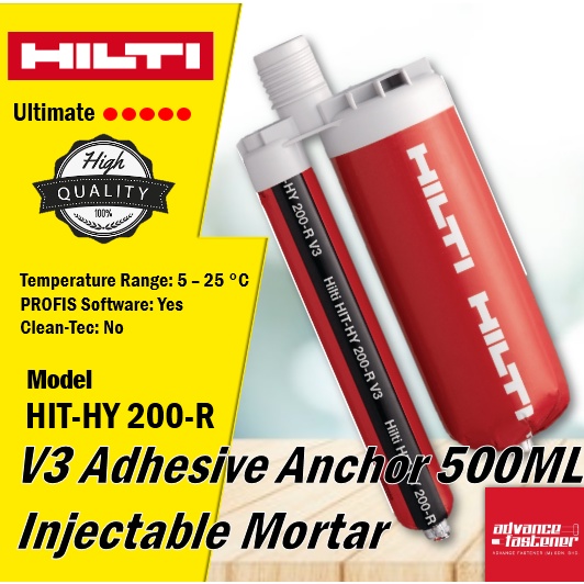 Hilti HIT-HY 200 V3 Adhesive Anchor 500ML Injectable Mortar | Shopee Malaysia