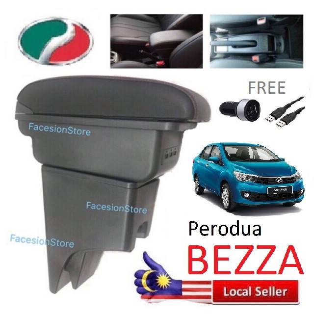 Bezza Armrest Console Box (3 USB) | Shopee Malaysia