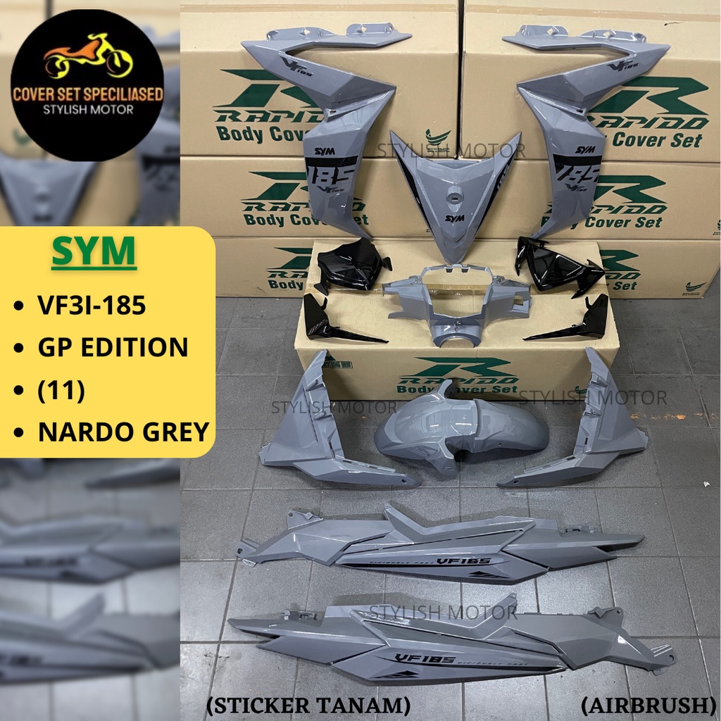 (STICKER TANAM/AIRBRUSH) RAPIDO COVER SET SYM VF3 ABS LE V1 V2 V3 VF3I ...