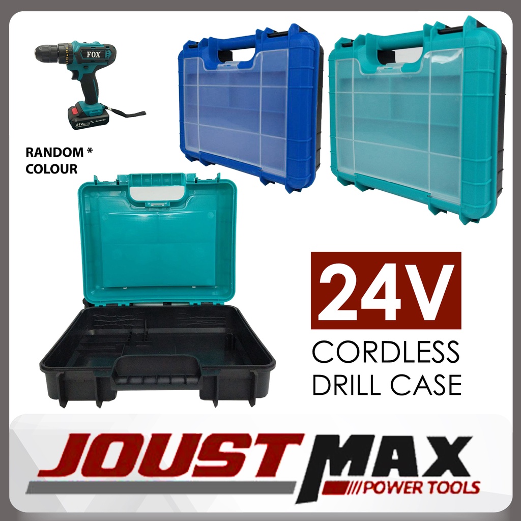 RANDOM COLOUR 24V Electric Cordless Drill Empty Carrying Clear Case ...