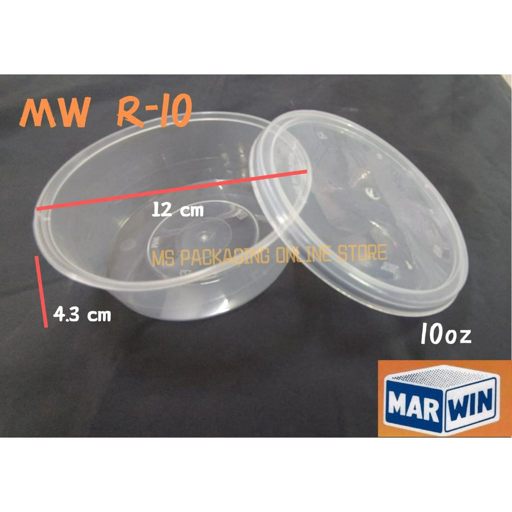 MW R-10 Microwavable Round Container with Lid (50set±)/(10oz ...