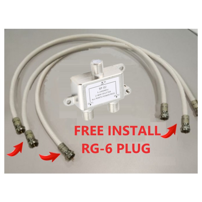 1 To 2 Way Astro Splitter With or Without Cable (Free installed with RG ...