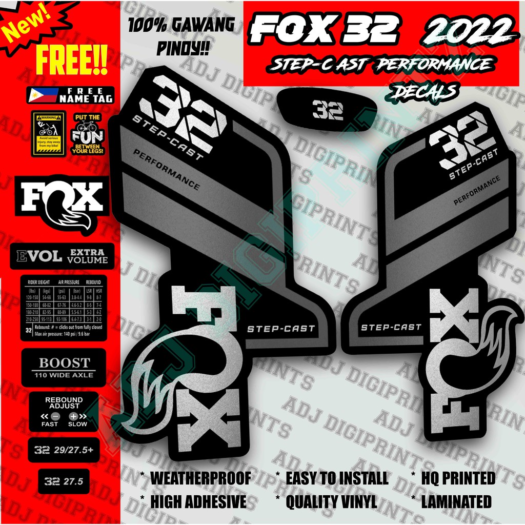 FOX 32 STEP CAST PERFORMANCE 2024 for MTB Fork Decals Sticker | Shopee ...