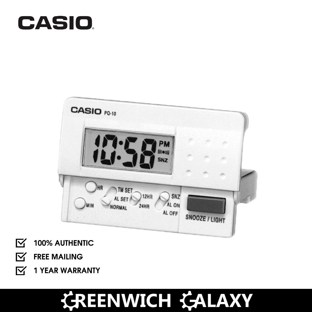 Casio Travel Alarm Clock (PQ-10-7R) | Shopee Malaysia