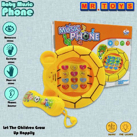Football Baby Phone With Music & Light Nursery Musical Toys For 3 ...