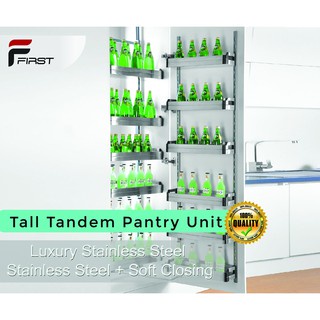 "Luxury Stainless Steel"Kitchen Tall Tandem Pantry Unit-TL TT450SS ...