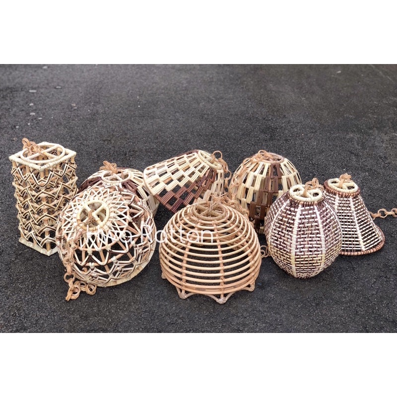 Handcrafted rattan lamp shade / Light bulb cover decor / Lamp ...