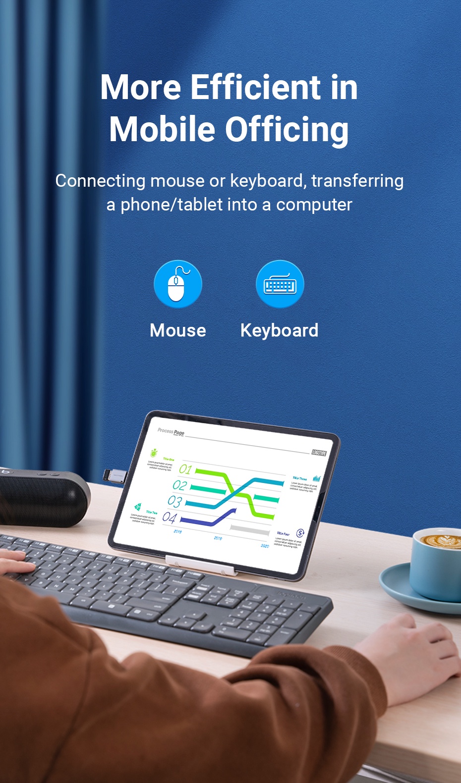 Vention Type C OTG USB 3.0 Adapter Keychain Lanyard Nickel-plated 3A ...