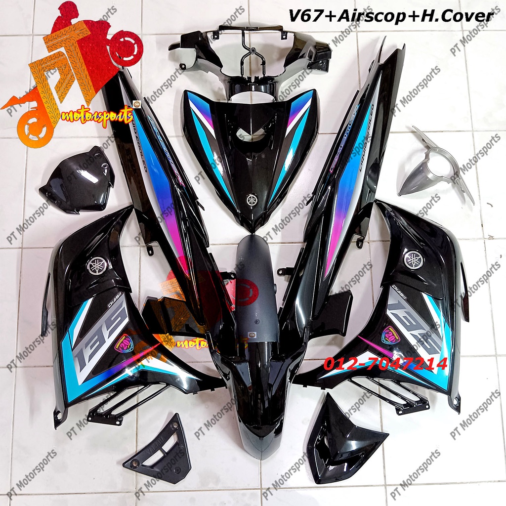 Yamaha Lc 135 V2 V3 V4 V5 V6 V7 Cover Set Black 20th Anniversary ...