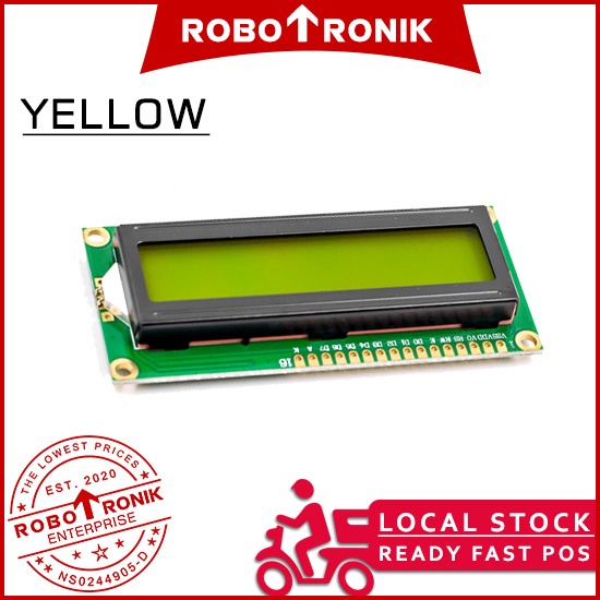 Arduino LCD Display 16x2 Yellow / Blue Backlight Screen Serial Parallel ...