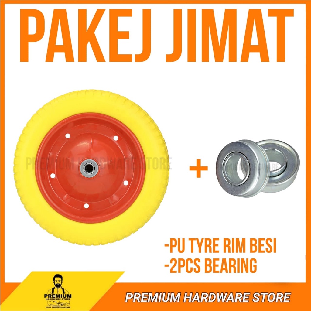 HEAVY DUTY Tayar Mati Kereta Sorong Tolak Roda 13" x 3" PVC Wheel ...