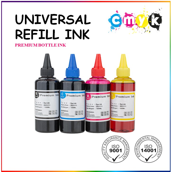 Universal Refill Ink 100ml for HP Canon Epson Brother Printer | Shopee ...