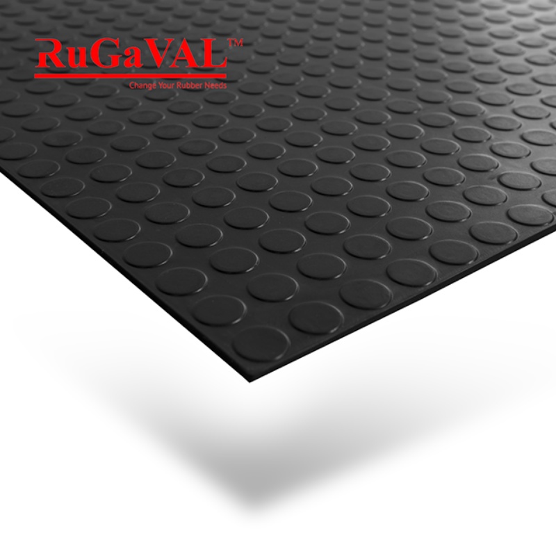 Round Stud Rubber Mat, Size: 3mm x 1mtrW x 1mtrL, Anti Slip Mat ...