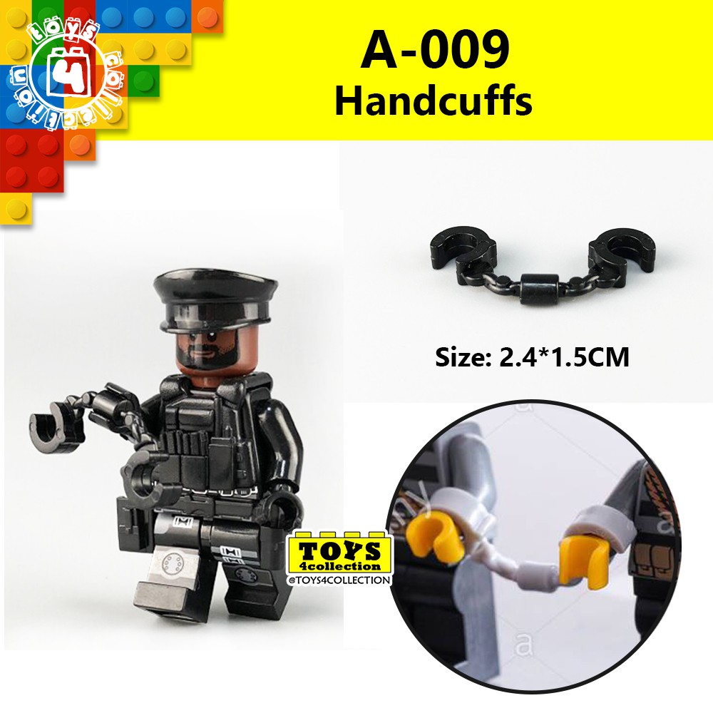 MOC A009 Handcuffs SWAT Military Army Team PUBG Minifigures Accessories ...