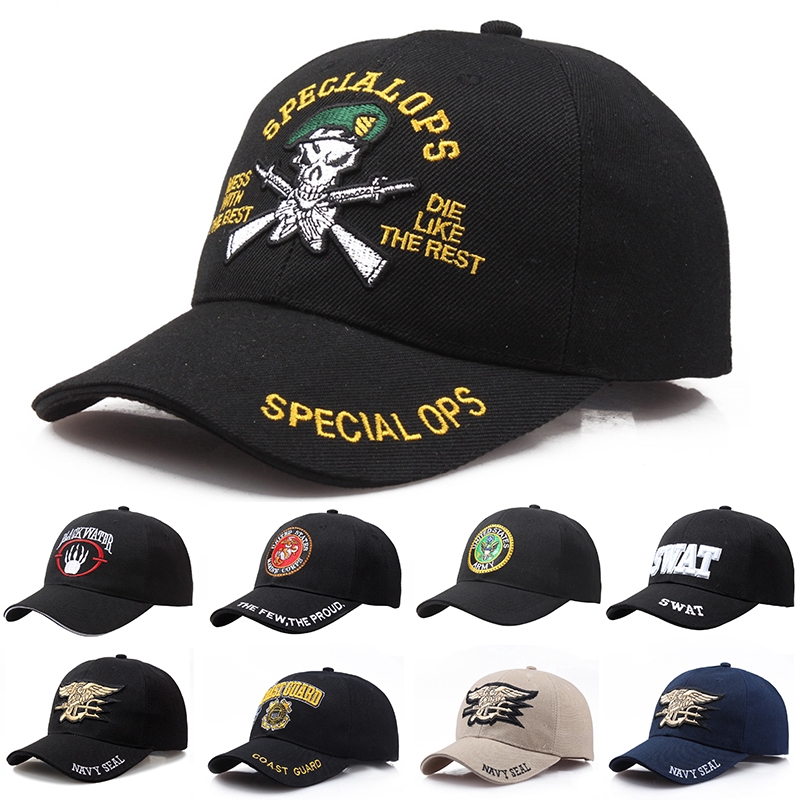 Army Tactical SWAT Training Caps Navy Logo Men's Casual Baseball Caps ...
